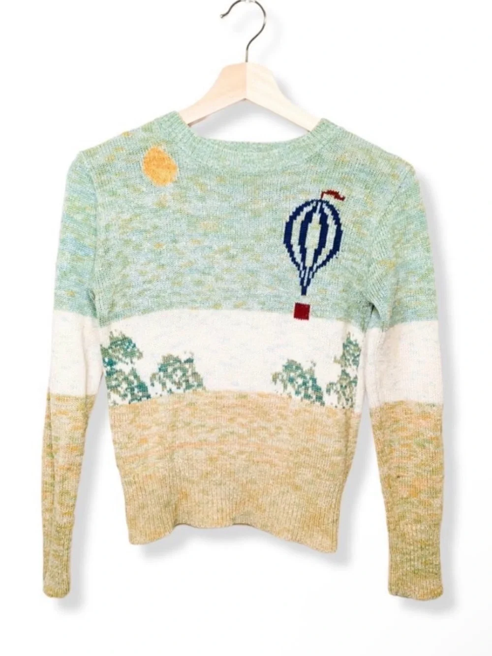 Vintage | Sweaters | Vintage Hot Air Balloon Retro Sweater | Poshmark